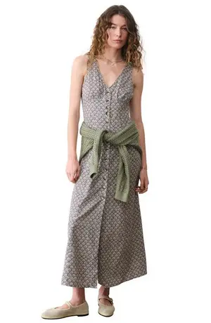 Marine Layer Camila Print Maxi Dress - Navy Seashell