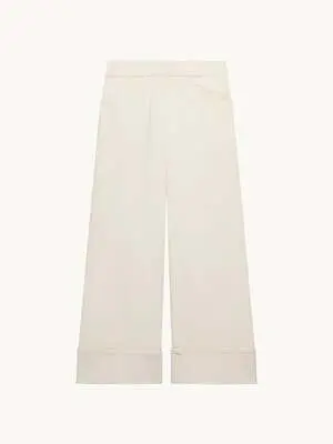 Another Tomorrow Denim Cuff Pant - Ecru