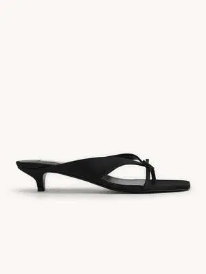 TOTEME Bow Satin Sandals - Black