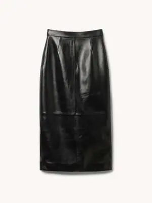 HOUSE OF DAGMAR Leather Midi Skirt