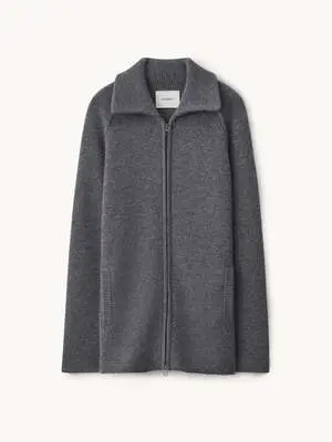 LISA YANG Gardenia Zip Cardigan Jacket