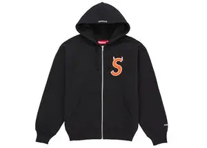 Supreme Devil Logo Zip Up Hooded Sweatshirt - Black