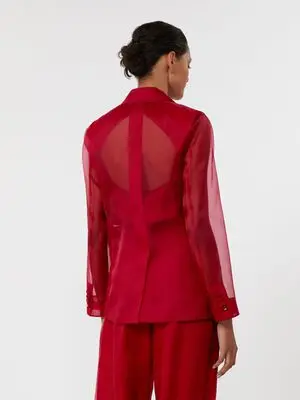 Max Mara Silk Organza Blazer - Geranium