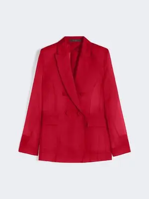 Max Mara Silk Organza Blazer - Geranium