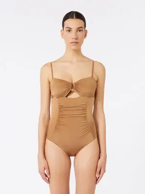 Max Mara Bandeau One-piece Swimsuit - Camel