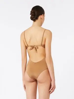 Max Mara Bandeau One-piece Swimsuit - Camel