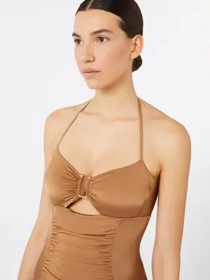 Max Mara Bandeau One-piece Swimsuit - Camel