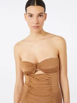 Max Mara Bandeau One-piece Swimsuit - Camel