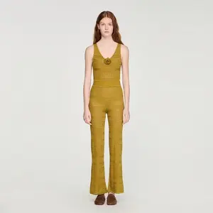 Sandro Pointelle Knit Trousers