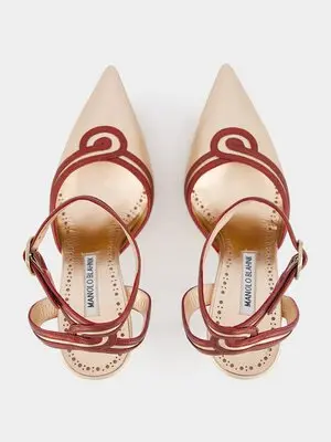 Manolo Blahnik Chonga 105mm Leather Pumps - Gold
