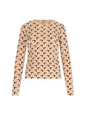MARINE SERRE Top Logo "moon - Beige