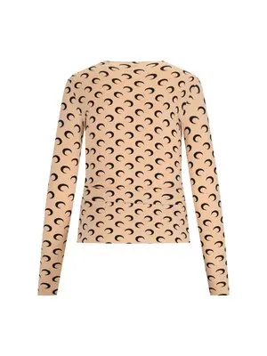 MARINE SERRE Top Logo "moon - Beige