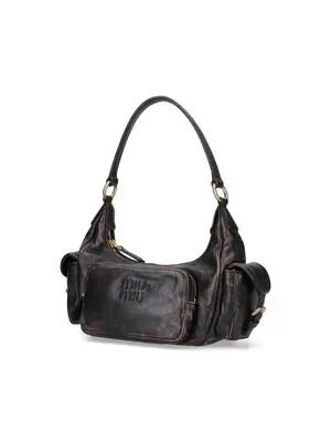 Miu Miu Small 'pocket' Shoulder Bag - Brown