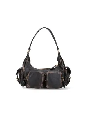 Miu Miu Small 'pocket' Shoulder Bag - Brown