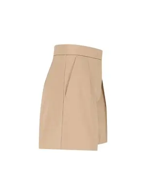 Max Mara Cotton Satin Shorts - Beige
