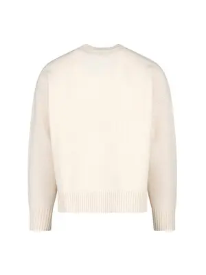 AMI Paris De Caur" Wool Sweater - Cream
