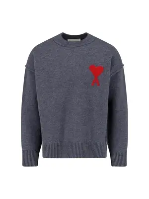 AMI Paris De Cœur Sweater - Gray