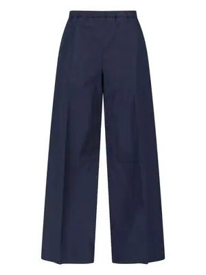 Moncler Wide Leg Cotton Trousers - Blue