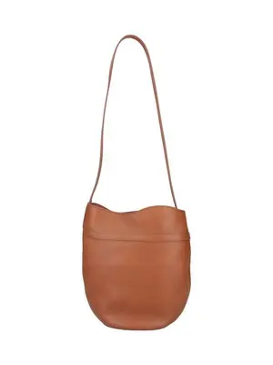 LIFFNER Medium Belted Bucket Bag In Hammered Calf Leather