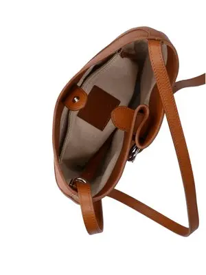 LIFFNER Medium Belted Bucket Bag In Hammered Calf Leather