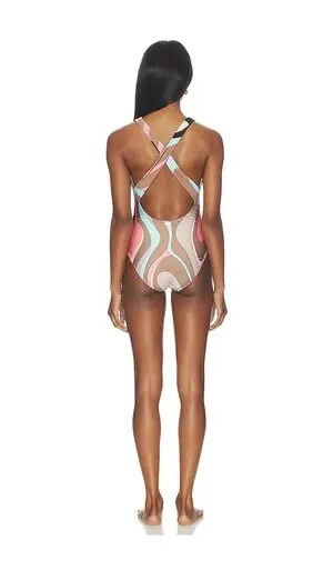 L'Agence Plunge One-piece Swimsuit With Gold-tone O-ring Accent