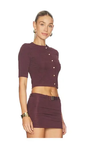 LA PORTE Lisa Cropped Cardigan - Fudge