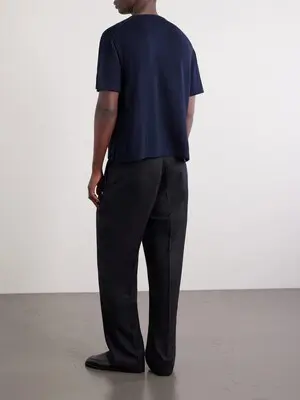 STOFFA Knitted Cotton T-shirt - Blue