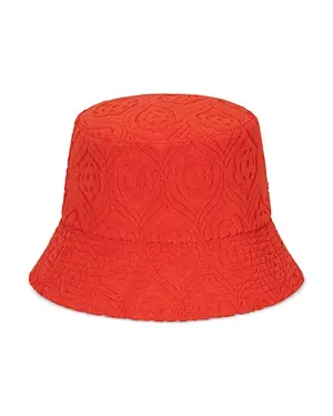 Lack Of Color Palm Terry Cloth Bucket Hat - Red