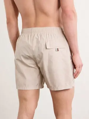 Canali Straight-leg Mid-length Swim Shorts - Neutrals