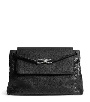 Bottega Veneta Medium Andiamo Messenger Bag - Grey