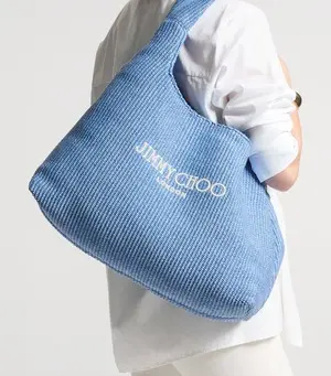 JIMMY CHOO Beach Diamond Shoulder Bag - Blue