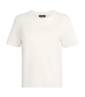 YVES SALOMON Pima Cotton-silk Interlock T-shirt - White