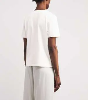 YVES SALOMON Pima Cotton-silk Interlock T-shirt - White