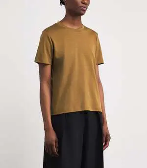 YVES SALOMON Pima Cotton-silk Interlock T-shirt - Beige