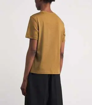 YVES SALOMON Pima Cotton-silk Interlock T-shirt - Beige