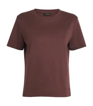 YVES SALOMON Pima Cotton-silk Interlock T-shirt - Red