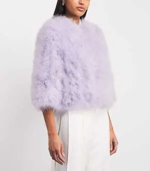 YVES SALOMON Feather Cropped Jacket