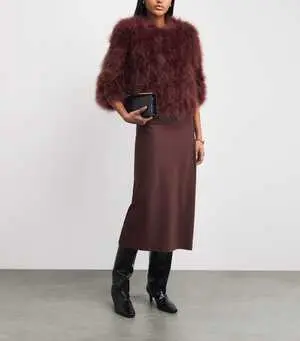 YVES SALOMON Feather Cropped Jacket