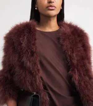 YVES SALOMON Feather Cropped Jacket