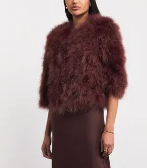 YVES SALOMON Feather Cropped Jacket
