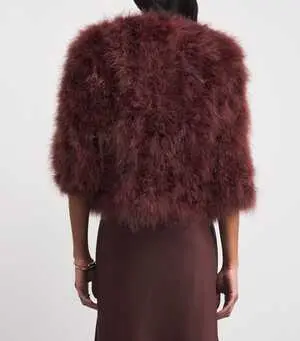 YVES SALOMON Feather Cropped Jacket