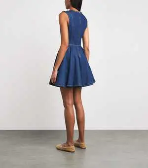 Maje Denim Flared Mini Dress