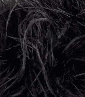 YVES SALOMON Leather Cross-body Bag With Ostrich Feathers - Black