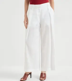 Brunello Cucinelli Pleated Cotton Wide-leg Trousers