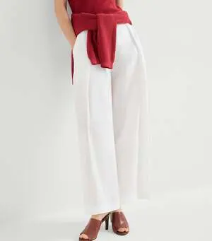 Brunello Cucinelli Pleated Cotton Wide-leg Trousers