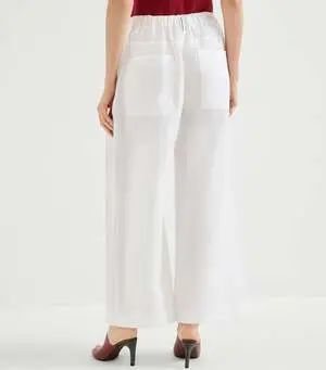 Brunello Cucinelli Pleated Cotton Wide-leg Trousers
