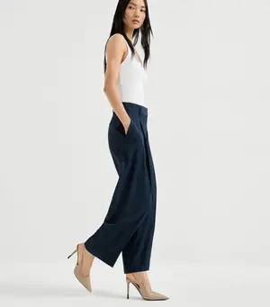 Brunello Cucinelli Stripe Sequined Trousers - Blue