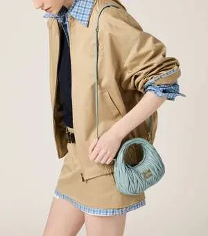 Miu Miu Matelassé Leather Wander Top-handle Bag - Green