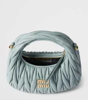 Miu Miu Matelassé Leather Wander Top-handle Bag - Green