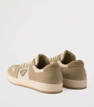 Prada Suede And Re-nylon Downtown Sneakers - Neutral